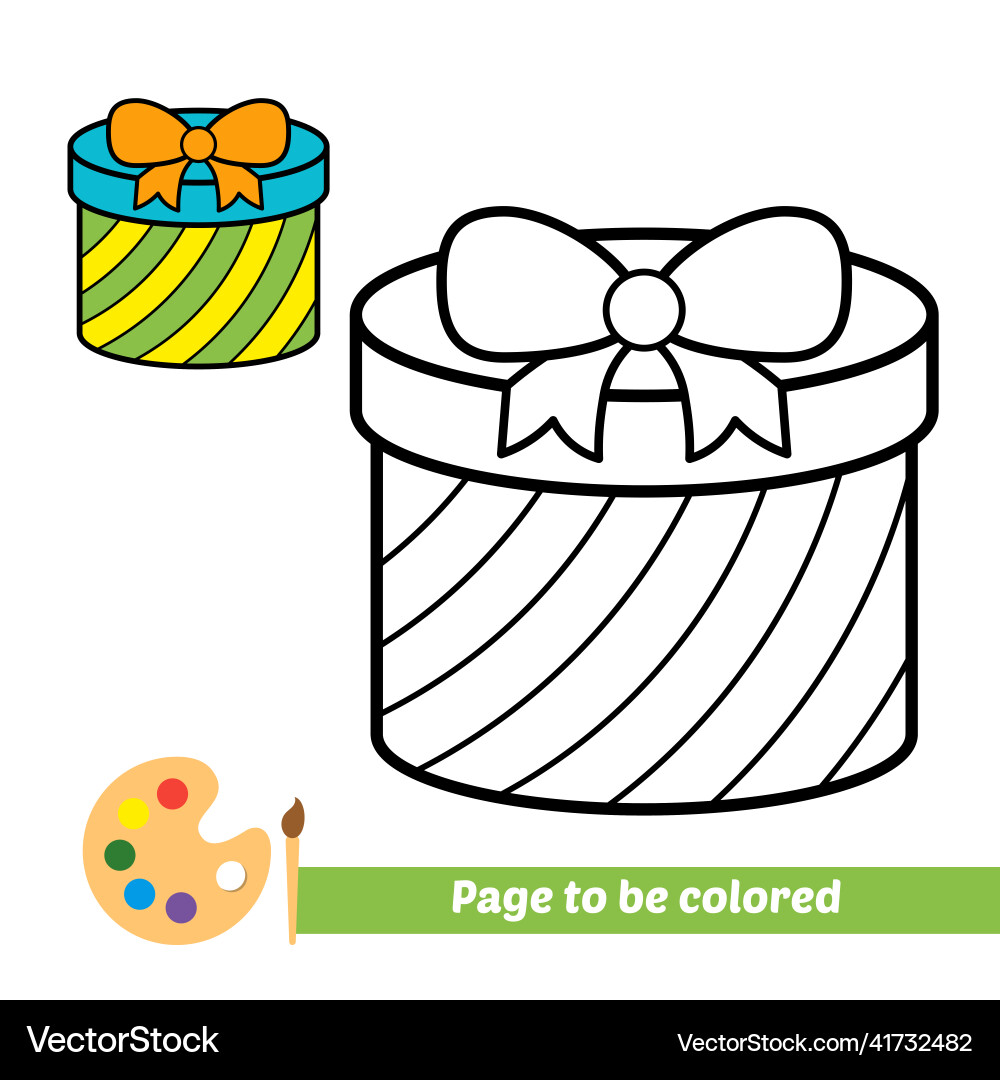 Coloring book for kids gift box Royalty Free Vector Image