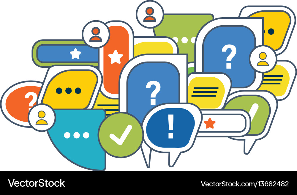 Dialogue speech with symbols of communication Vector Image