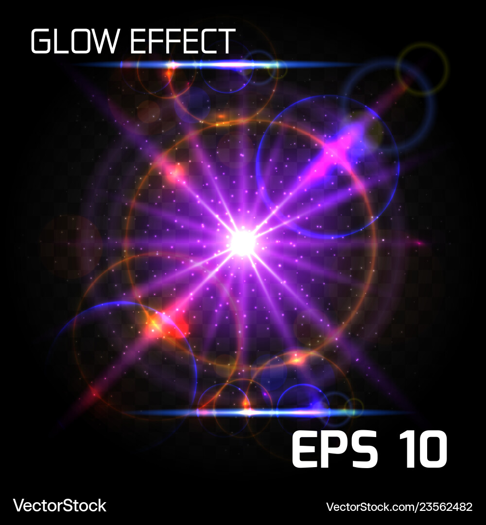 Influence of particle bright lighting effects Vector Image