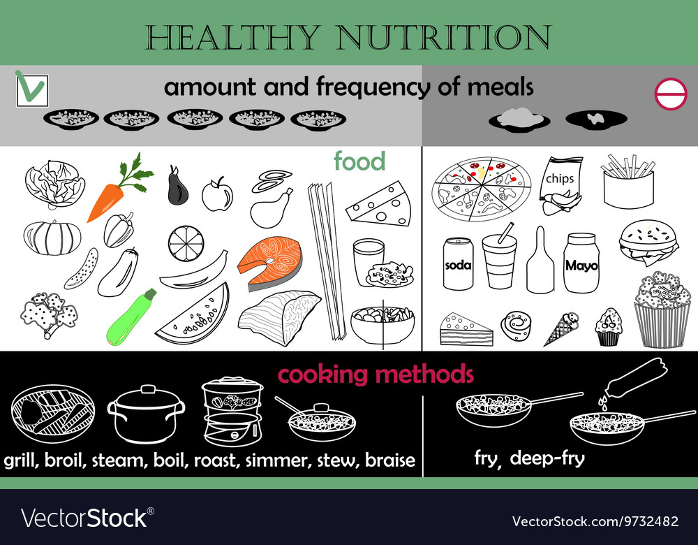 Infographic healthy nutrition Royalty Free Vector Image
