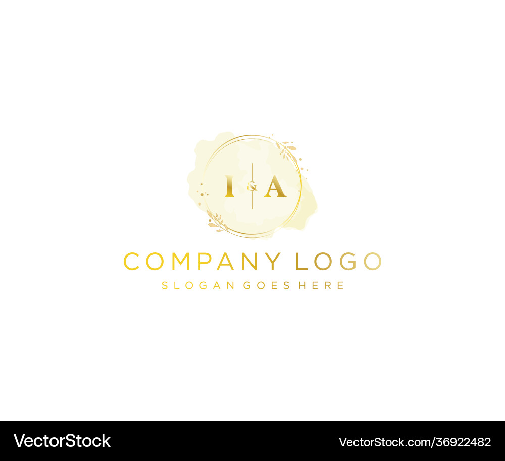 Initial ia letters colorful watercolor splash Vector Image