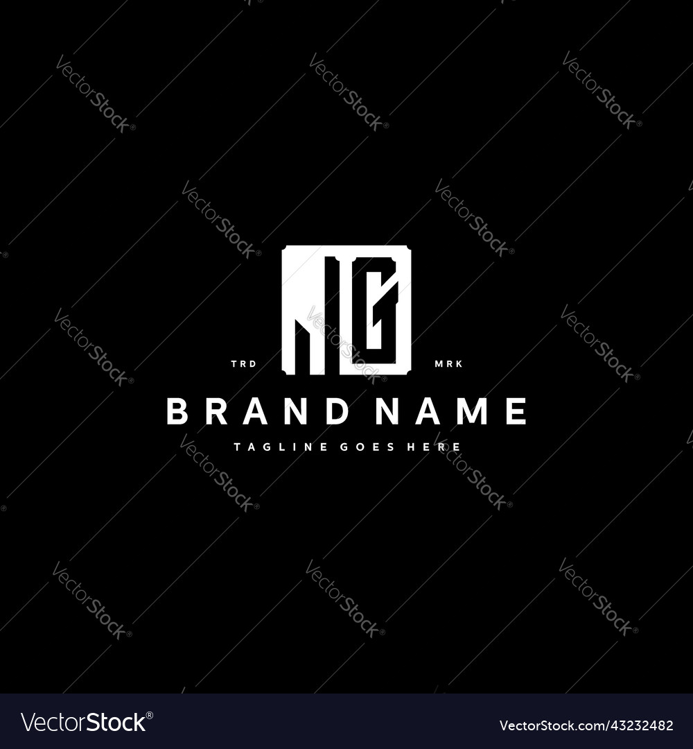 Jg monogram logo design with square rectangular Vector Image