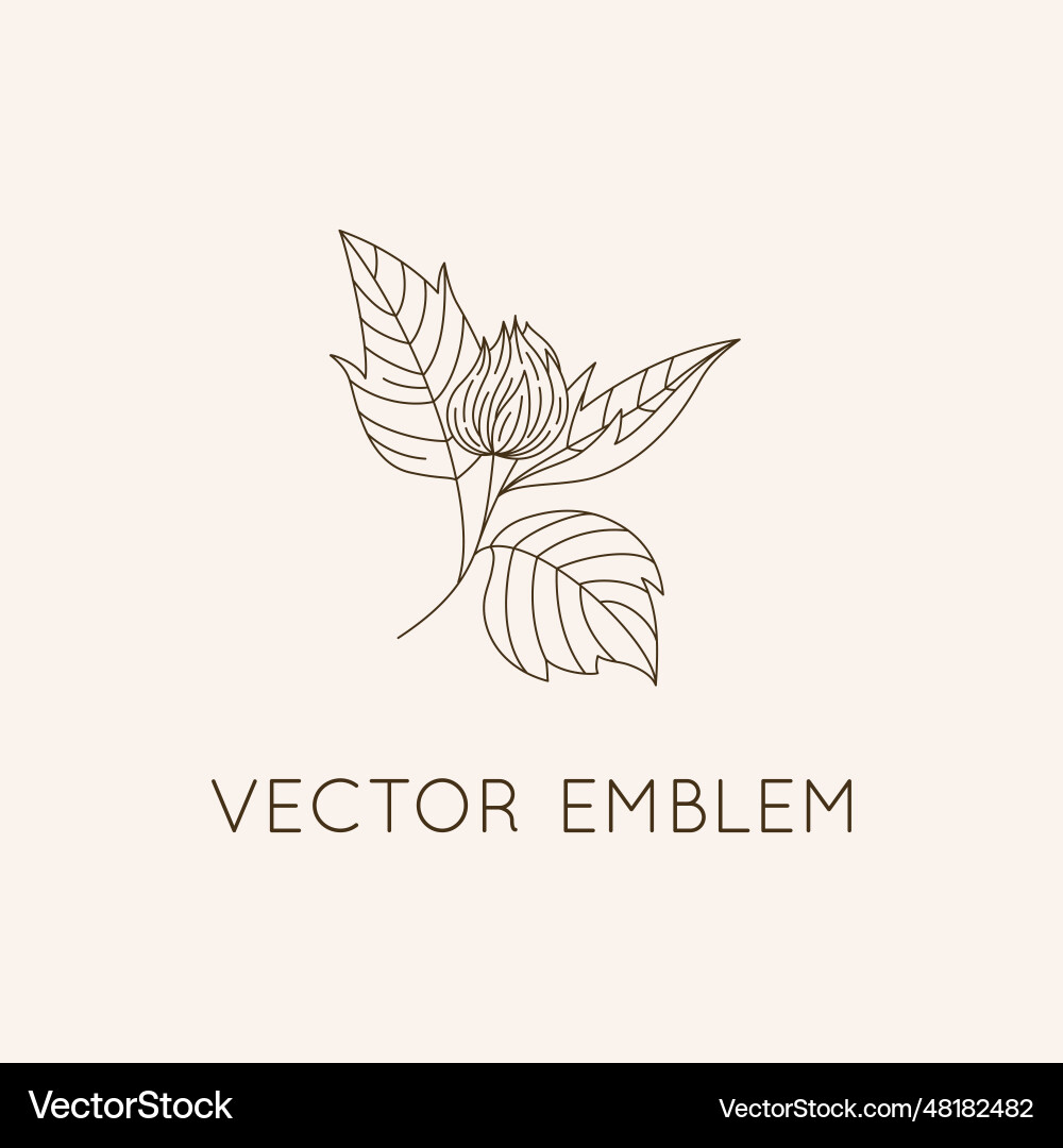 Logo design template - floral in simple minimal Vector Image