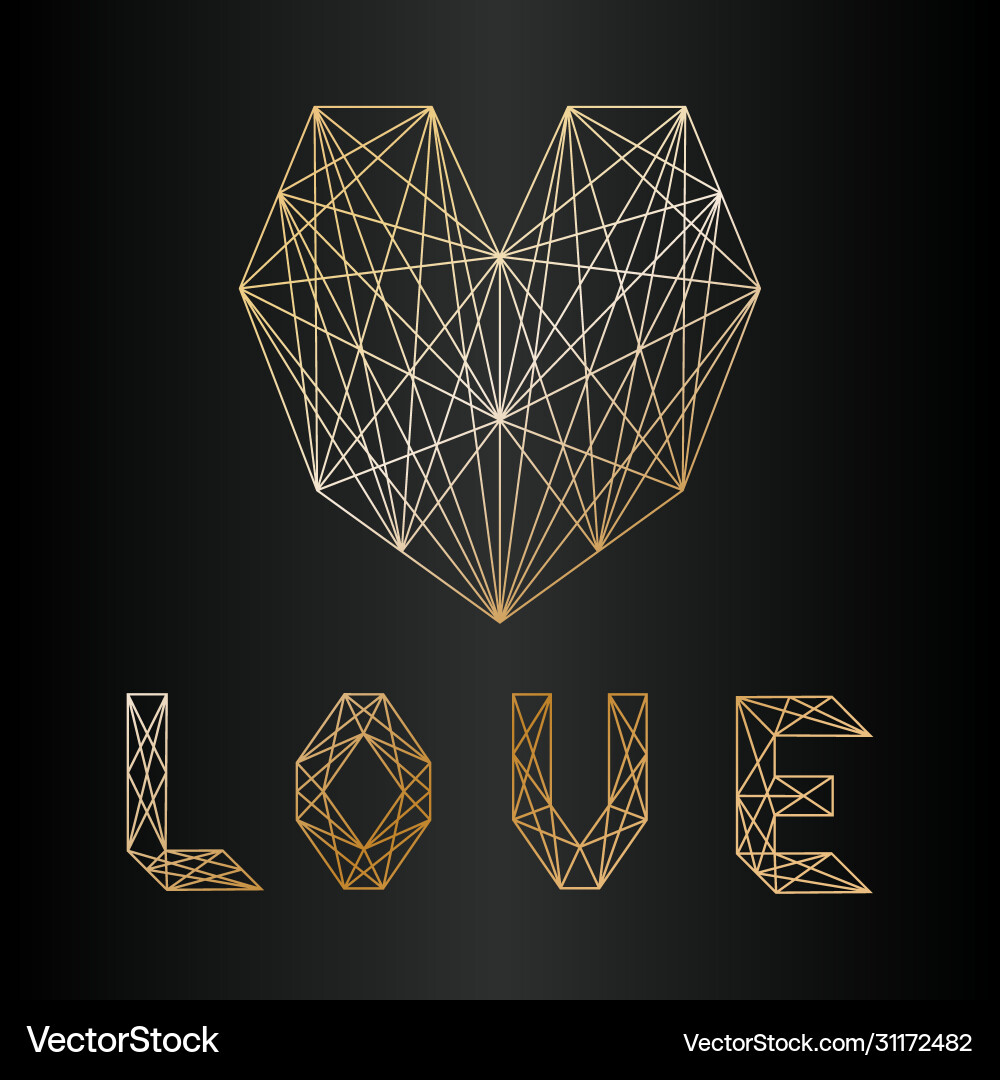 Love gold Royalty Free Vector Image - VectorStock