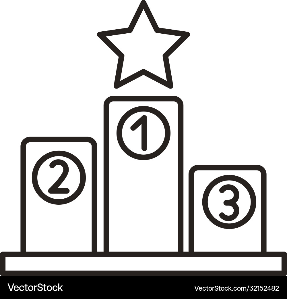 Podium championship line style icon Royalty Free Vector