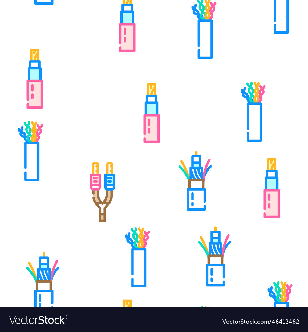 Wire cable cord seamless pattern Royalty Free Vector Image