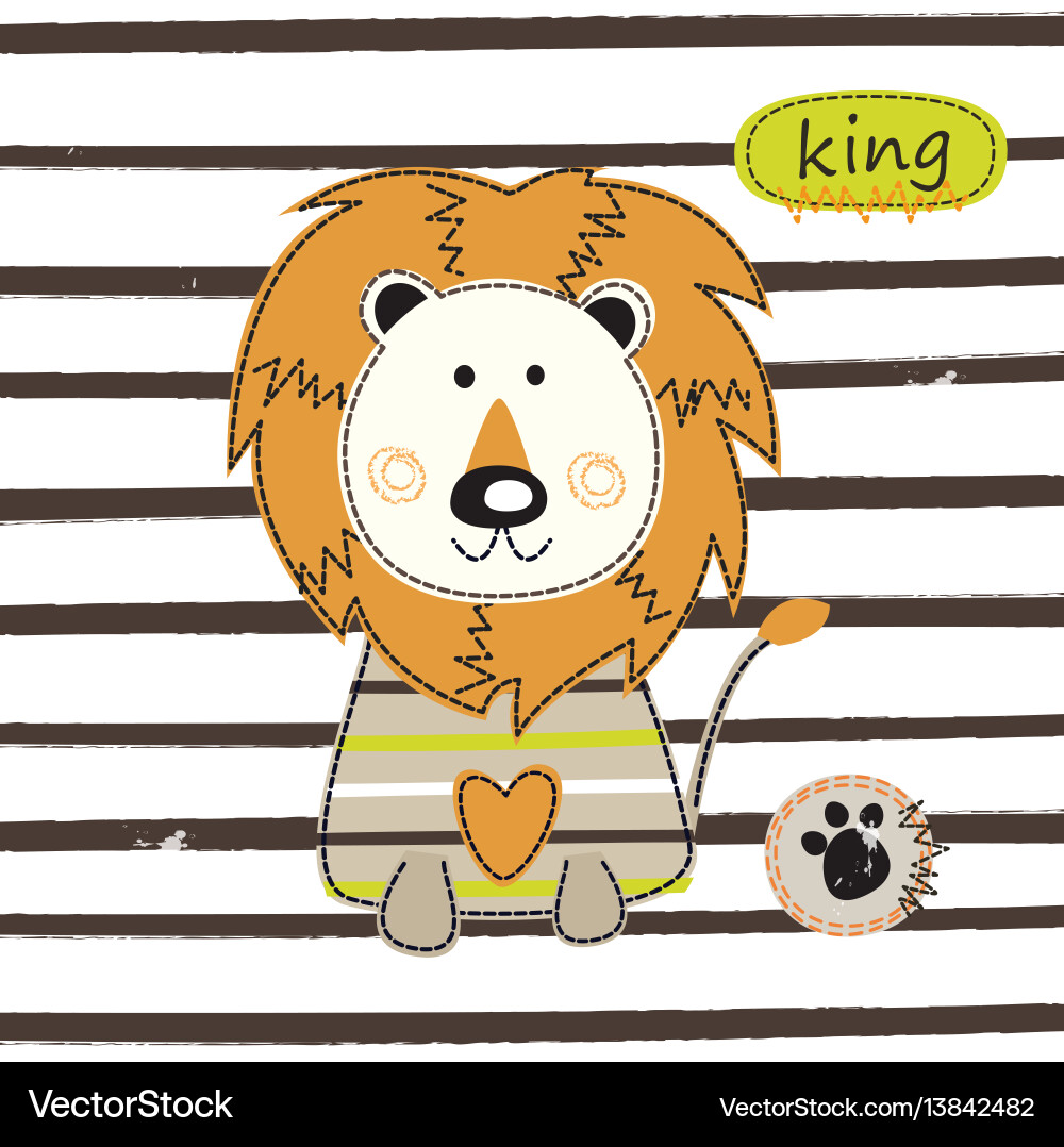 With cute lion Royalty Free Vector Image - VectorStock