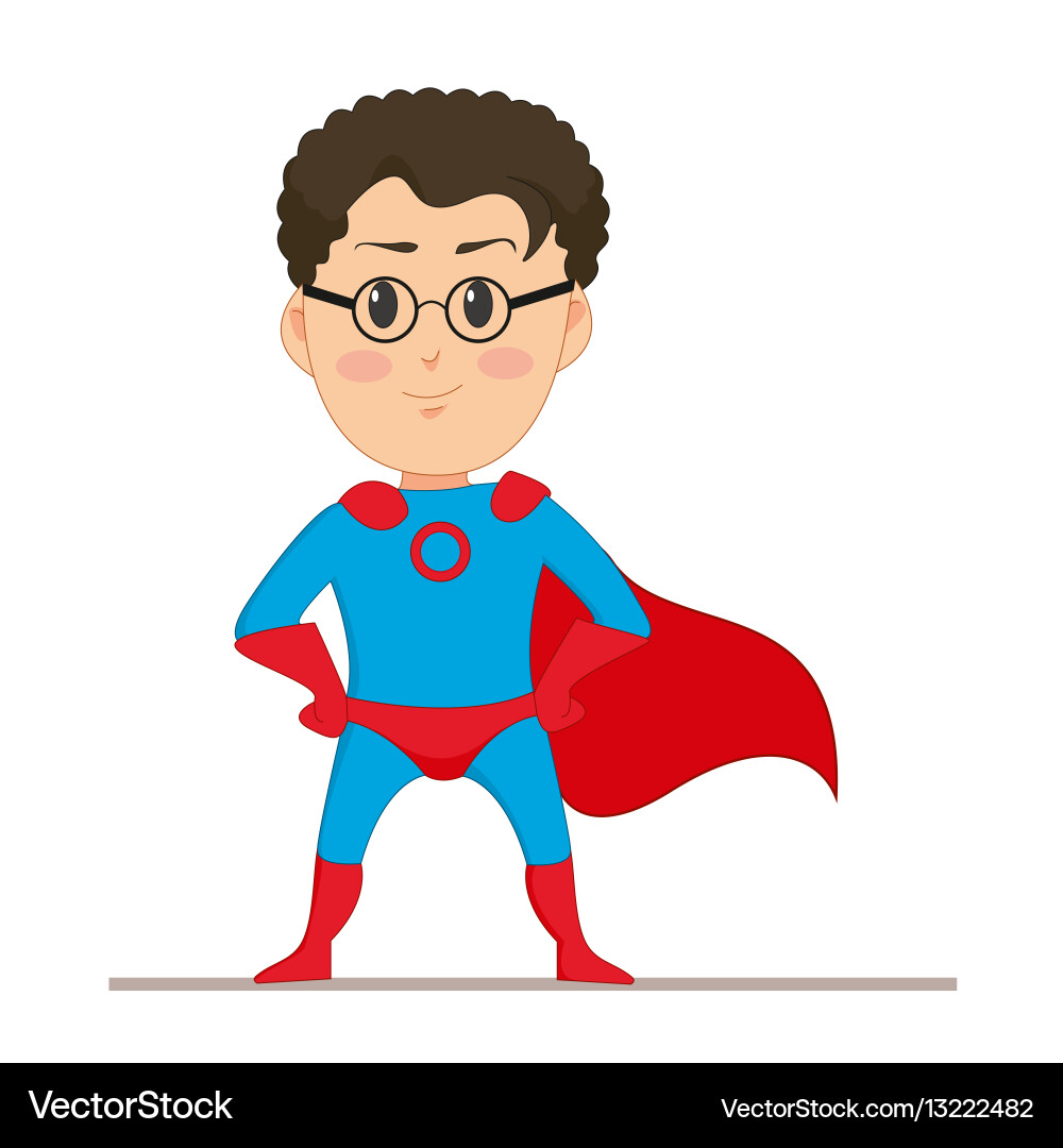 Young man in super hero costume Royalty Free Vector Image
