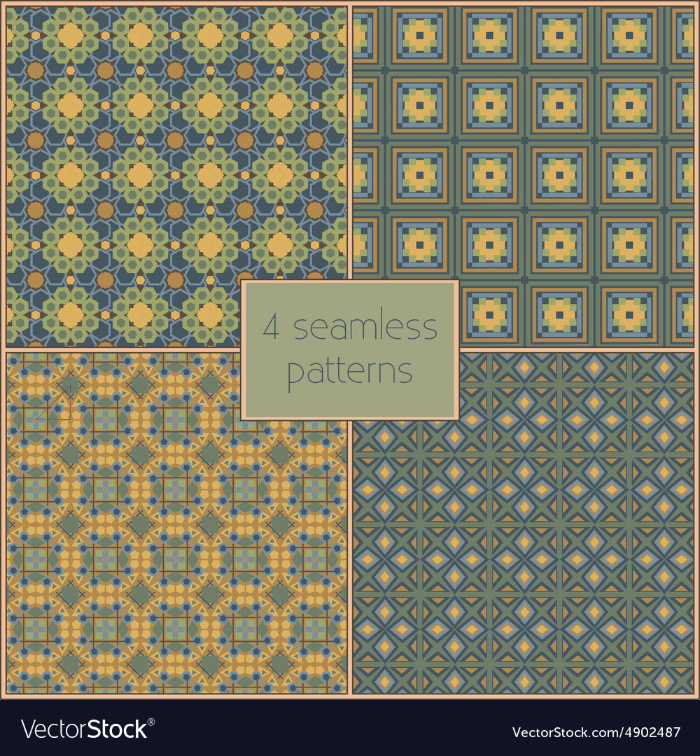 4 different seamless patterns tiling endless Vector Image