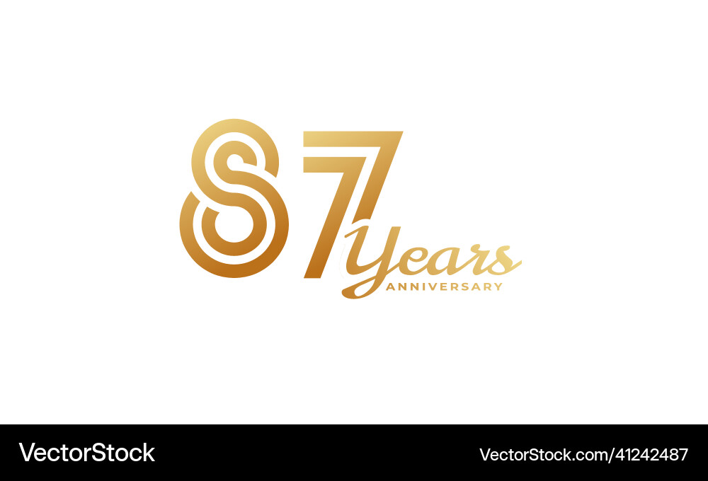 87 year anniversary celebration with handwriting Vector Image