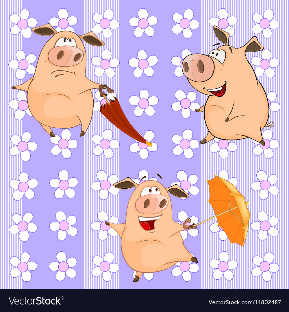 Background with pigs seamless pattern Royalty Free Vector