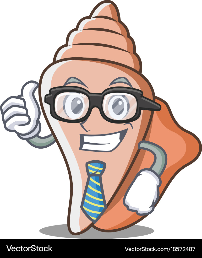 Businessman cute shell character cartoon Vector Image