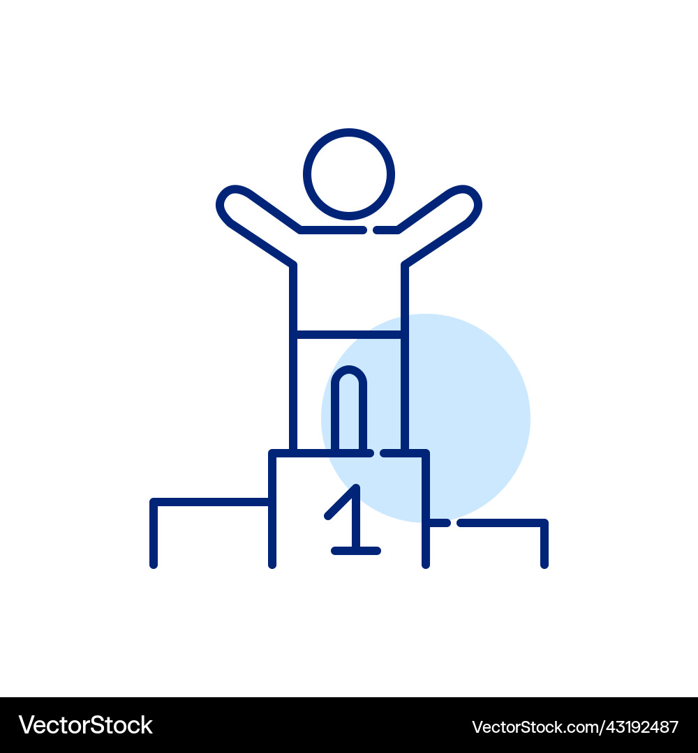 Champion on a podium first place winner Royalty Free Vector