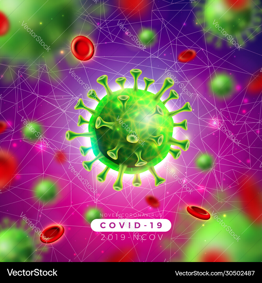 Covid19-19 coronavirus outbreak design with virus Vector Image