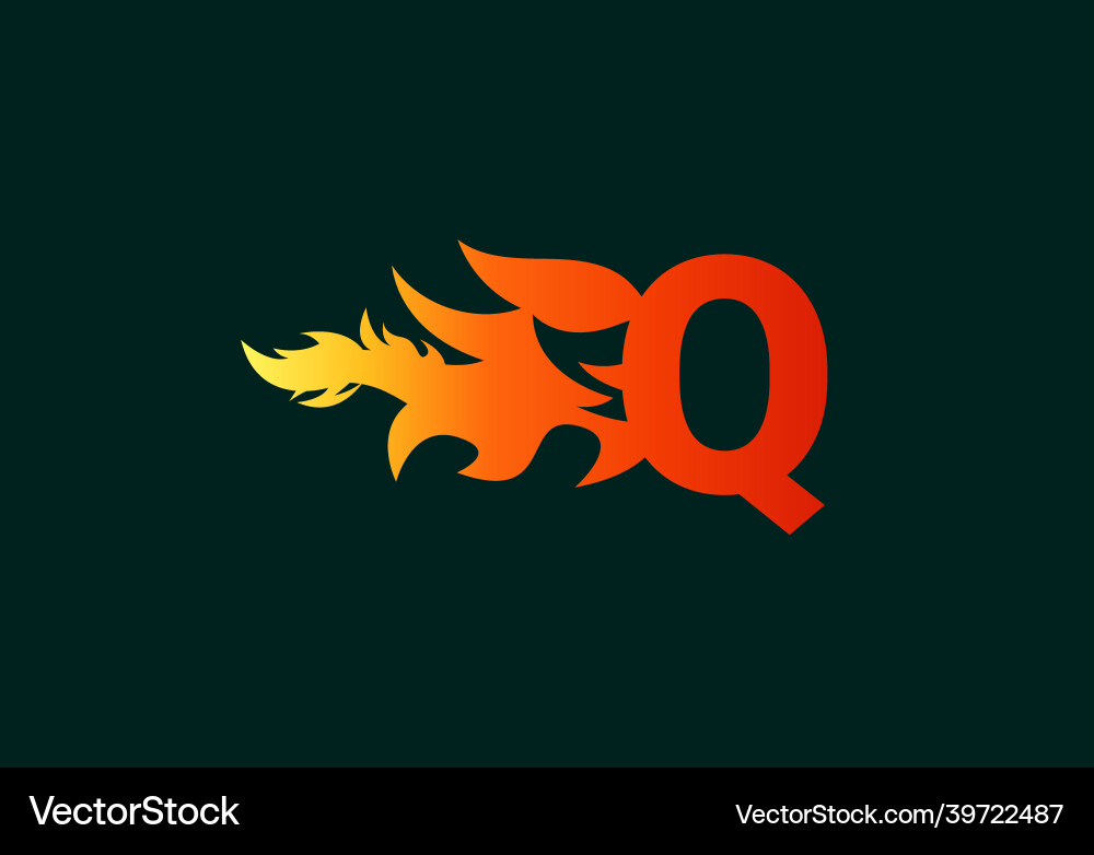 Fire q letter logo and icon design template Vector Image