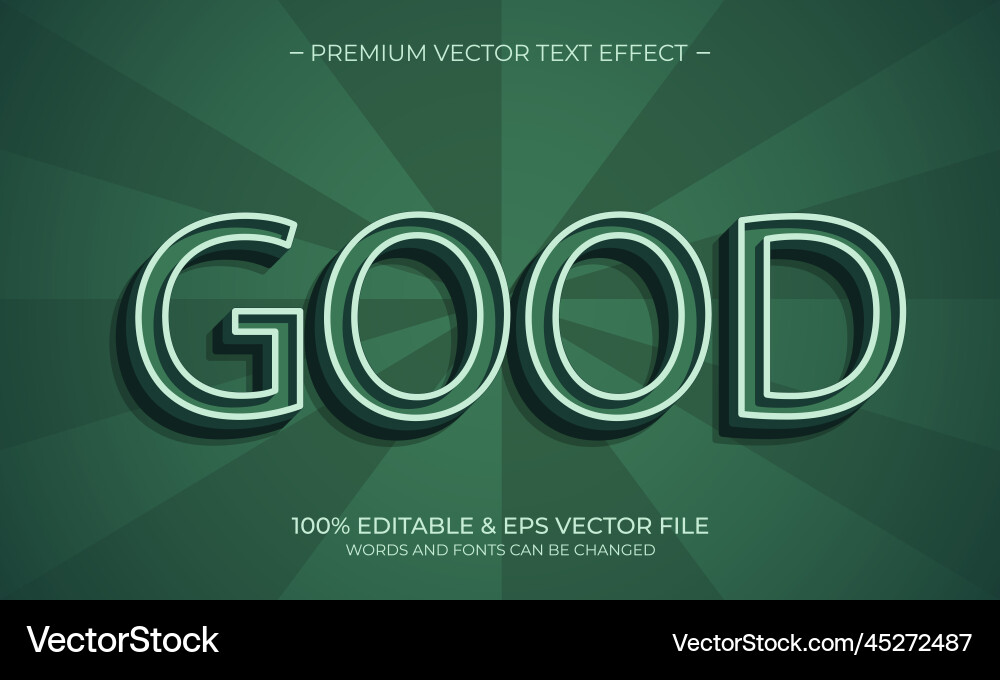 Good 3d text effect editable Royalty Free Vector Image