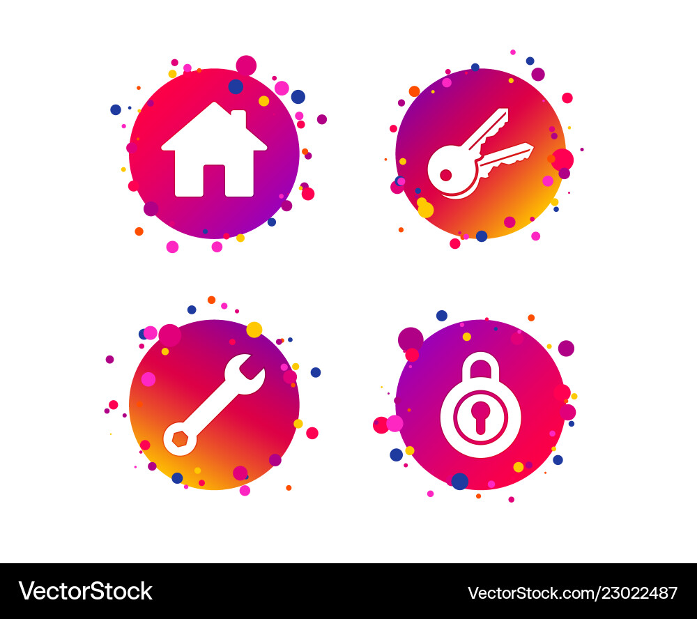 Home key icon wrench service tool symbol Vector Image