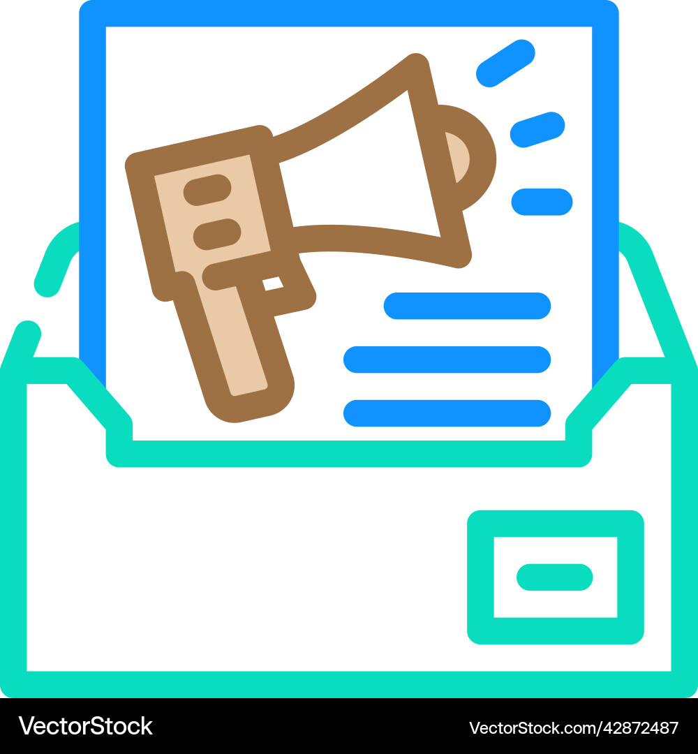Increased brand awareness color icon Royalty Free Vector