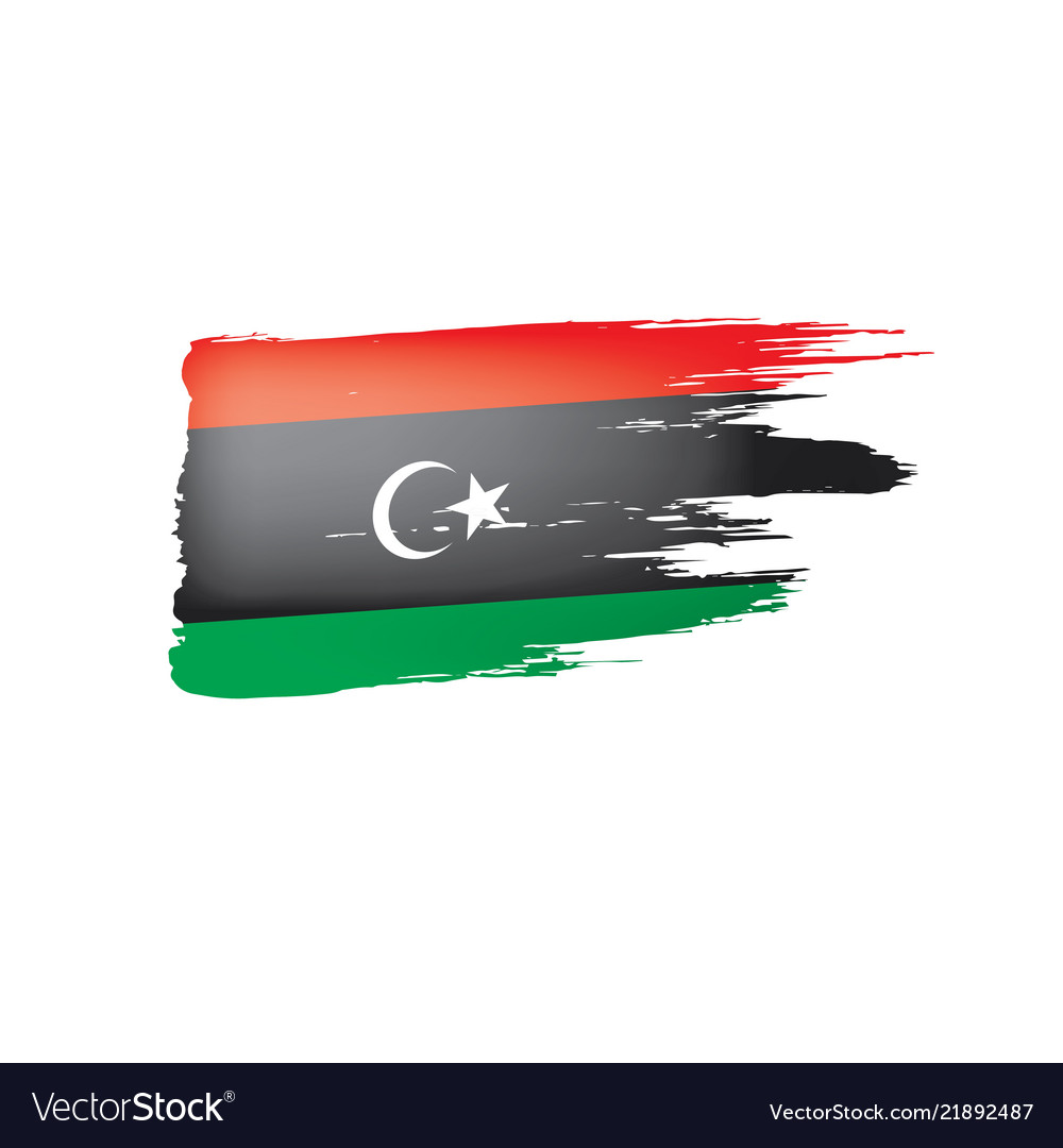 Libya flag on a white Royalty Free Vector Image