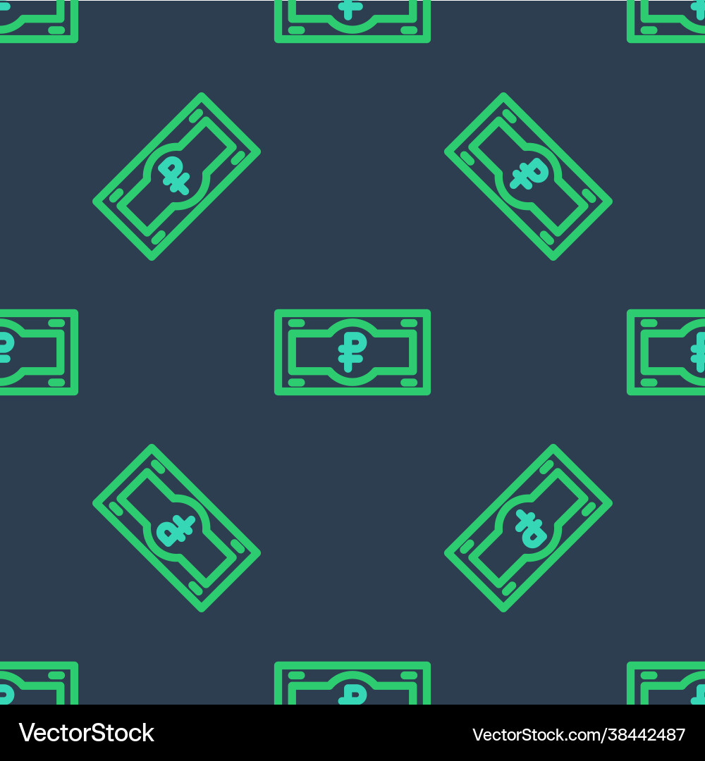 Line russian ruble banknote icon isolated seamless