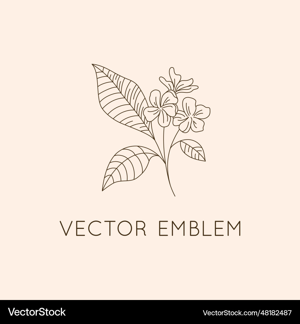 Logo design template - floral in simple minimal Vector Image