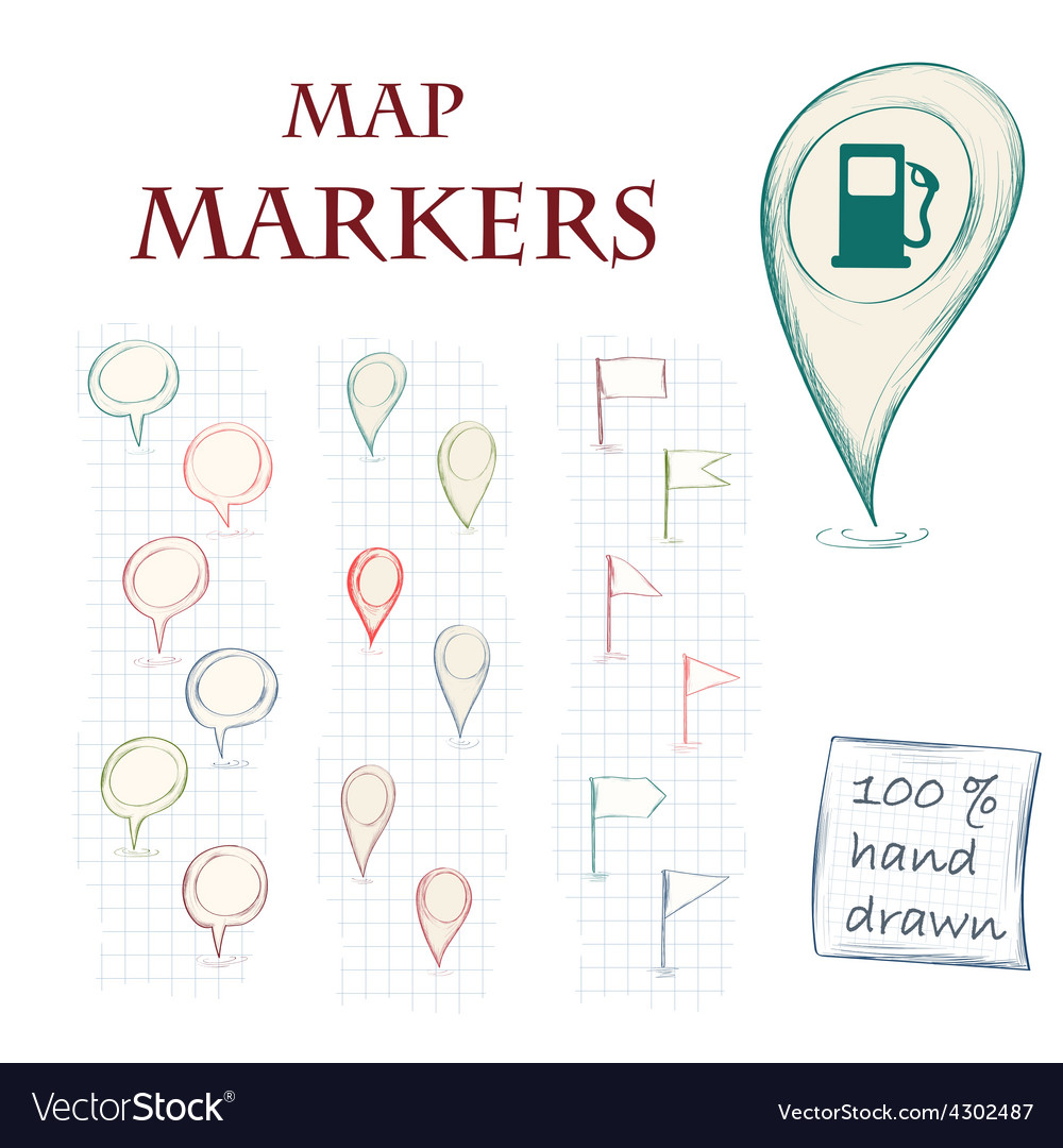 Map markers Royalty Free Vector Image - VectorStock