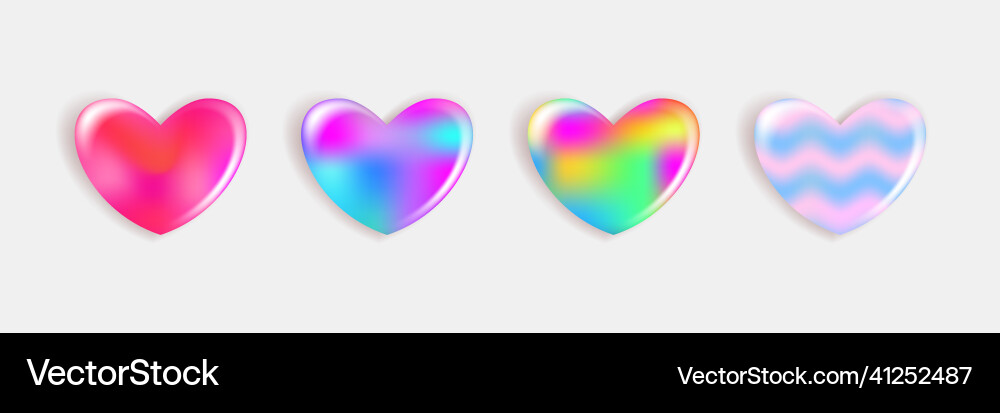 Set of realistic hearts Royalty Free Vector Image
