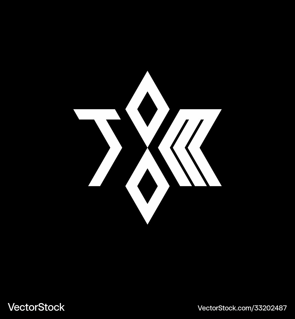 Tm monogram logo with star shape and luxury style Vector Image