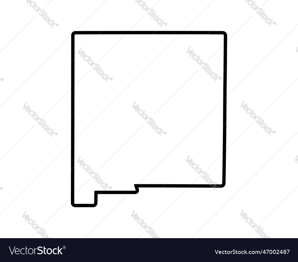 Us state map new mexico outline symbol Royalty Free Vector
