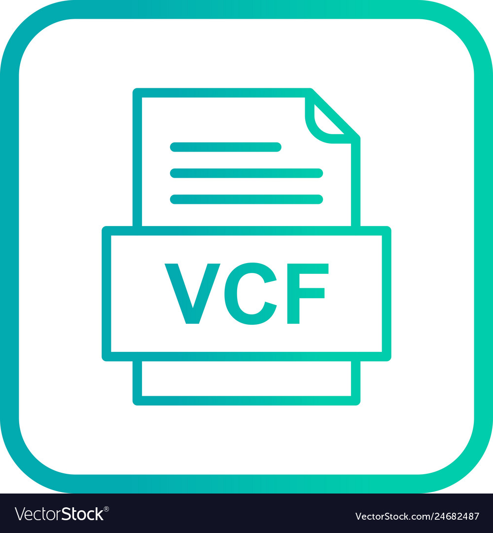 Vcf file document icon Royalty Free Vector Image