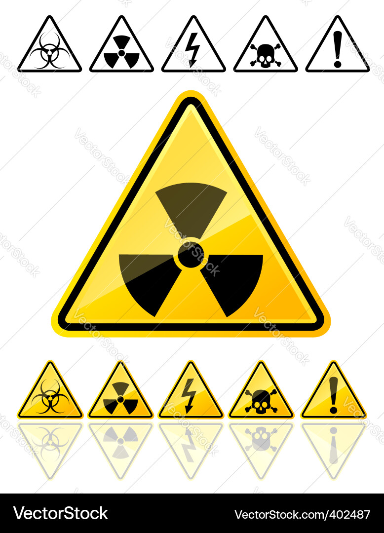 Warning symbols yellow signs Royalty Free Vector Image