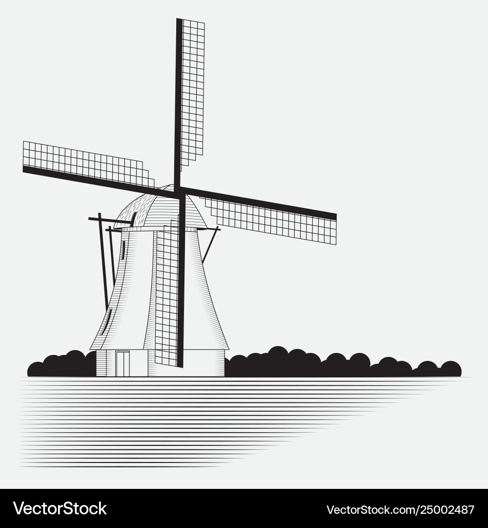 Windmill agriculture farming bakery logo Vector Image