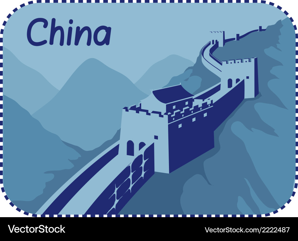 With great wall of china Royalty Free Vector Image
