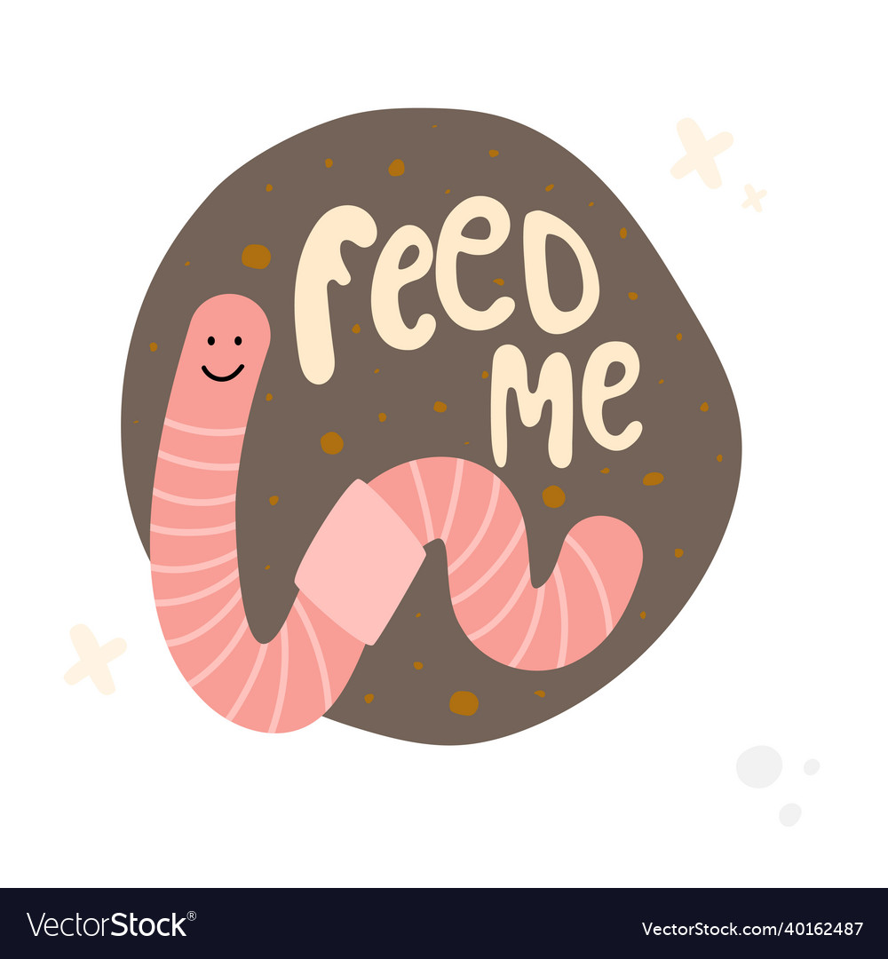 Worms lettering Royalty Free Vector Image - VectorStock