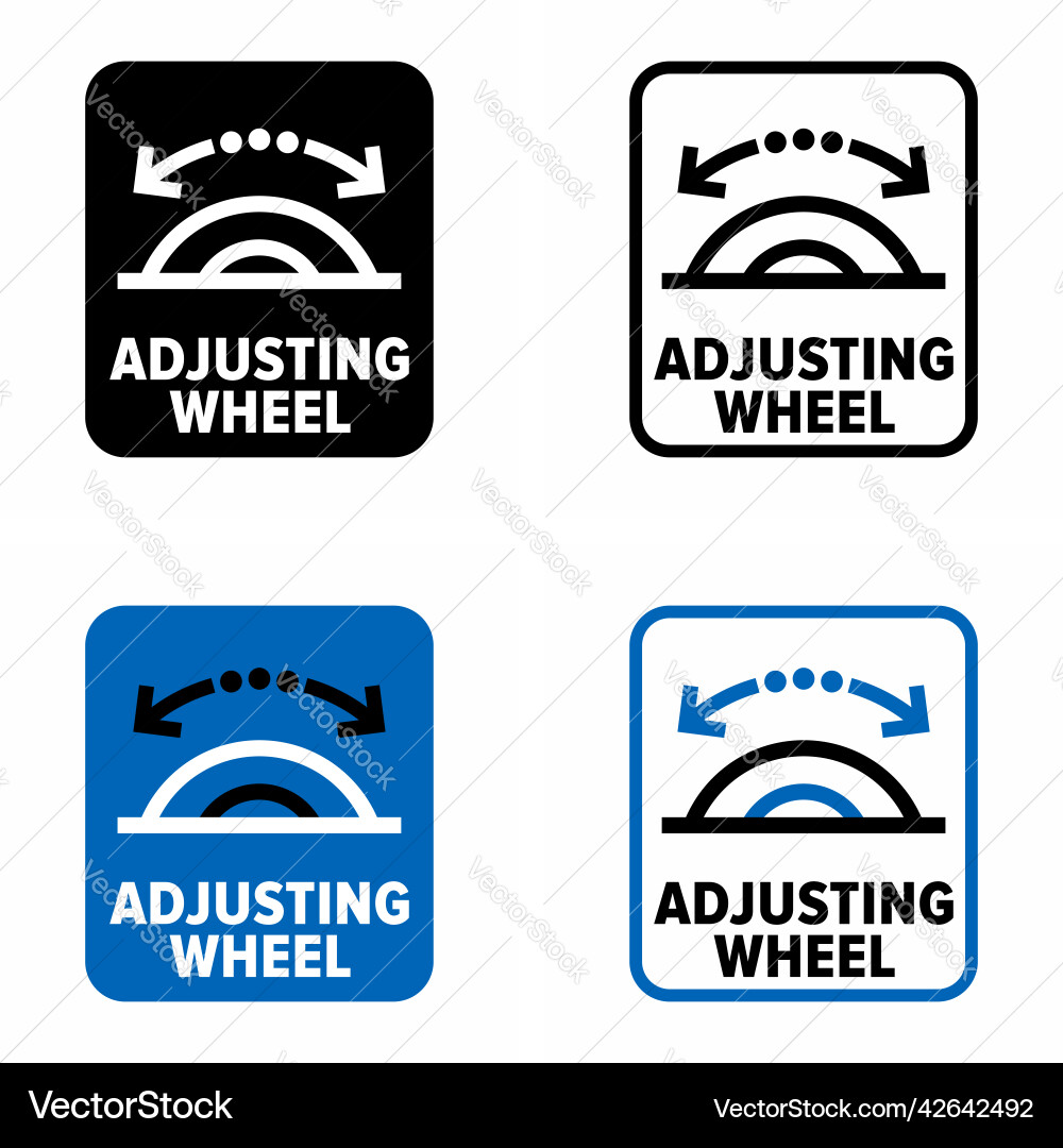 Adjusting wheel information sign Royalty Free Vector Image