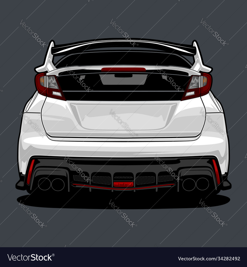 Back view car 3 Royalty Free Vector Image - VectorStock