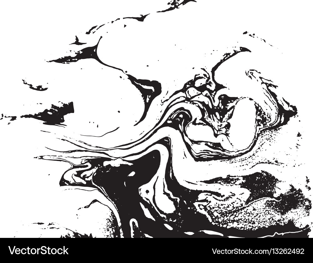 Black and white liquid texture watercolor hand Vector Image