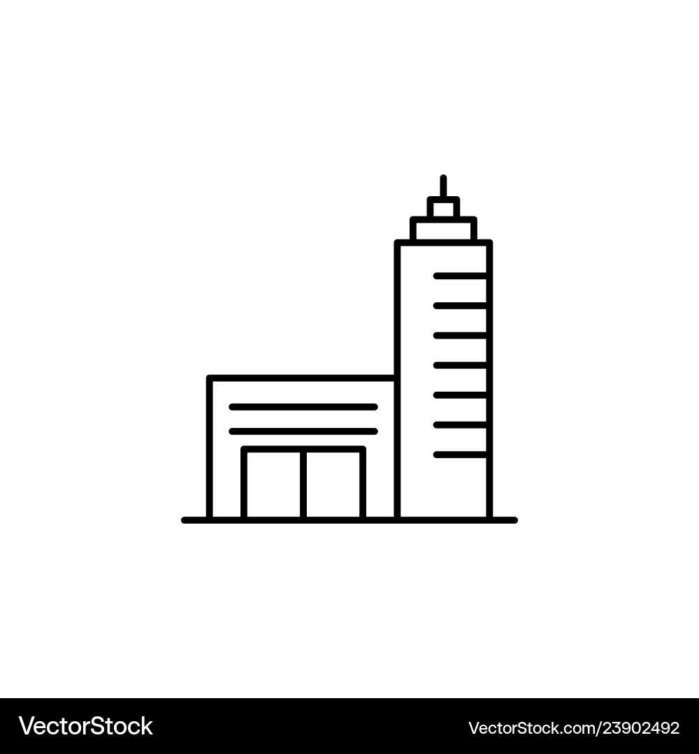 Building outline icon element of architecture Vector Image