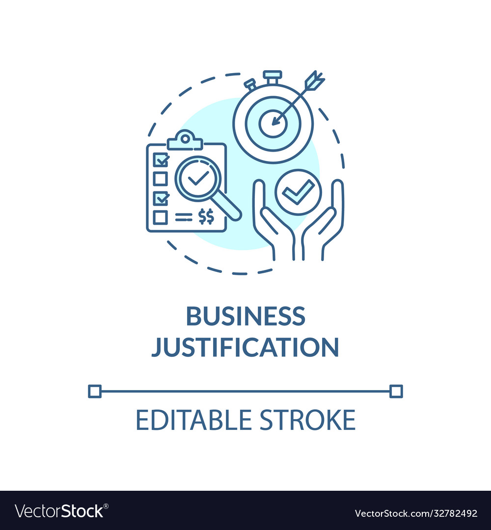 Business justification turquoise concept icon Vector Image Business justification turquoise concept icon Vector Image