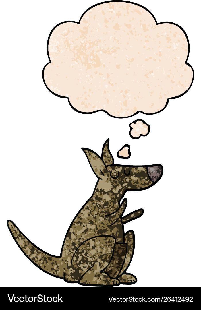 Cartoon kangaroo and thought bubble in grunge Vector Image