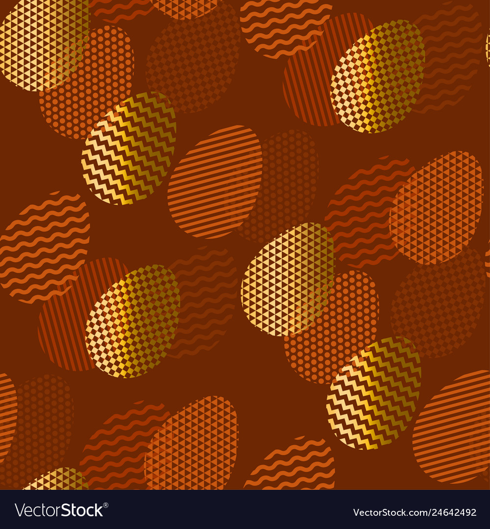 Geometry textured easter egg seamless pattern Vector Image