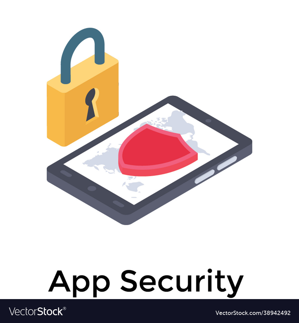 Mobile app security Royalty Free Vector Image - VectorStock