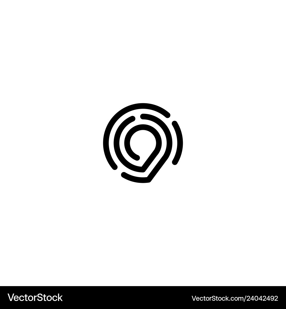 Nine number double triple line art outline Vector Image
