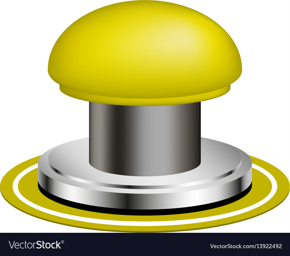 Orange alert push button Royalty Free Vector Image