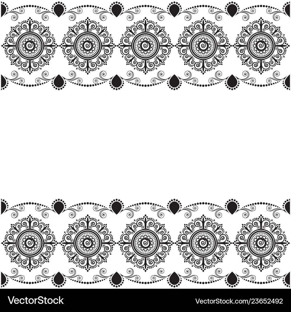 Ornamental seamless borders in indian style Vector Image