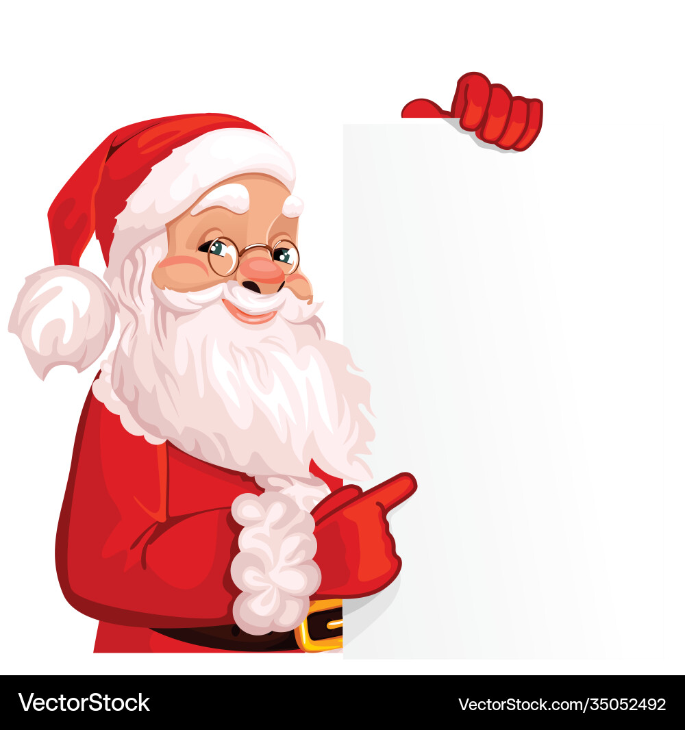 Santa claus set holding a banner2 Royalty Free Vector Image