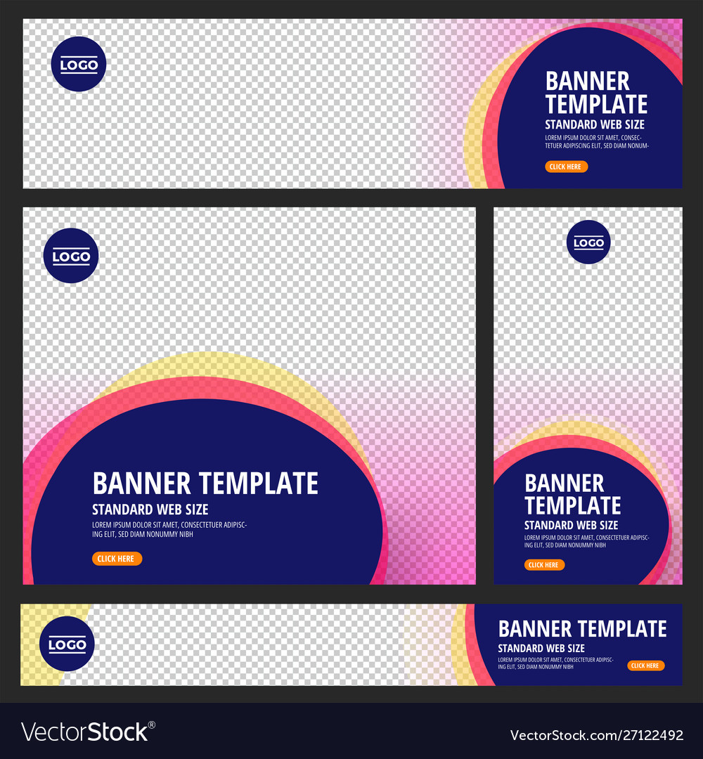 Set web banner standard size Royalty Free Vector Image