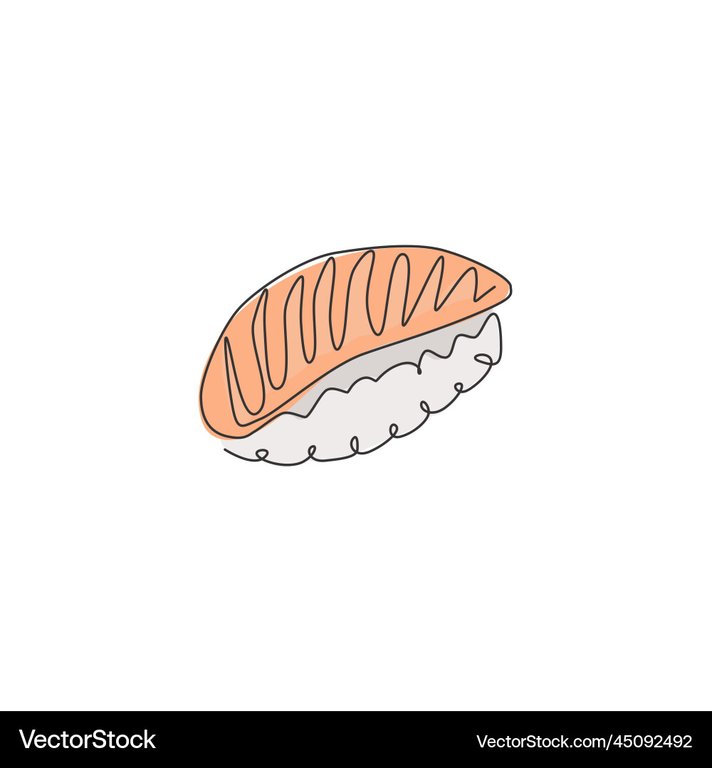 Single continuous line drawing of fresh stylized Vector Image