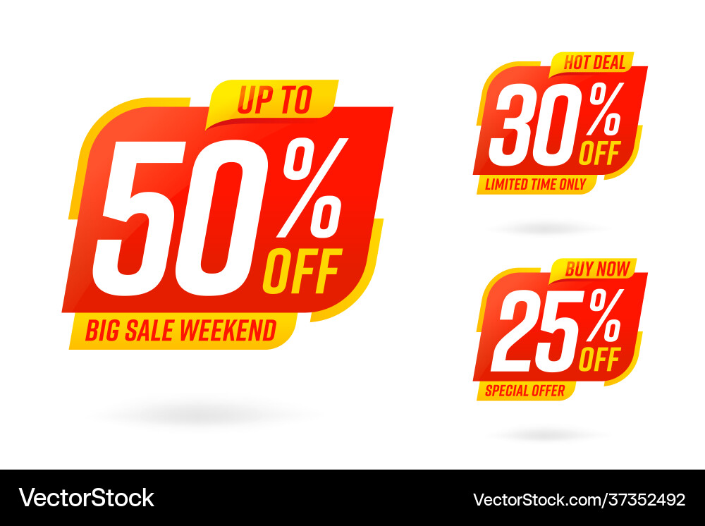Super weekend best sale sticker template set Vector Image
