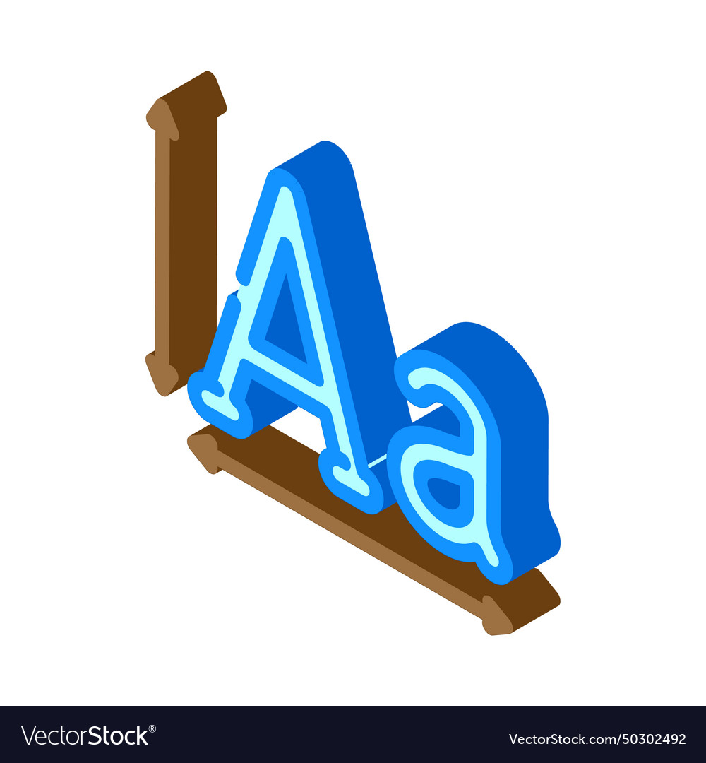 Typography ux ui design isometric icon Royalty Free Vector Typography ux ui design isometric icon Royalty Free Vector